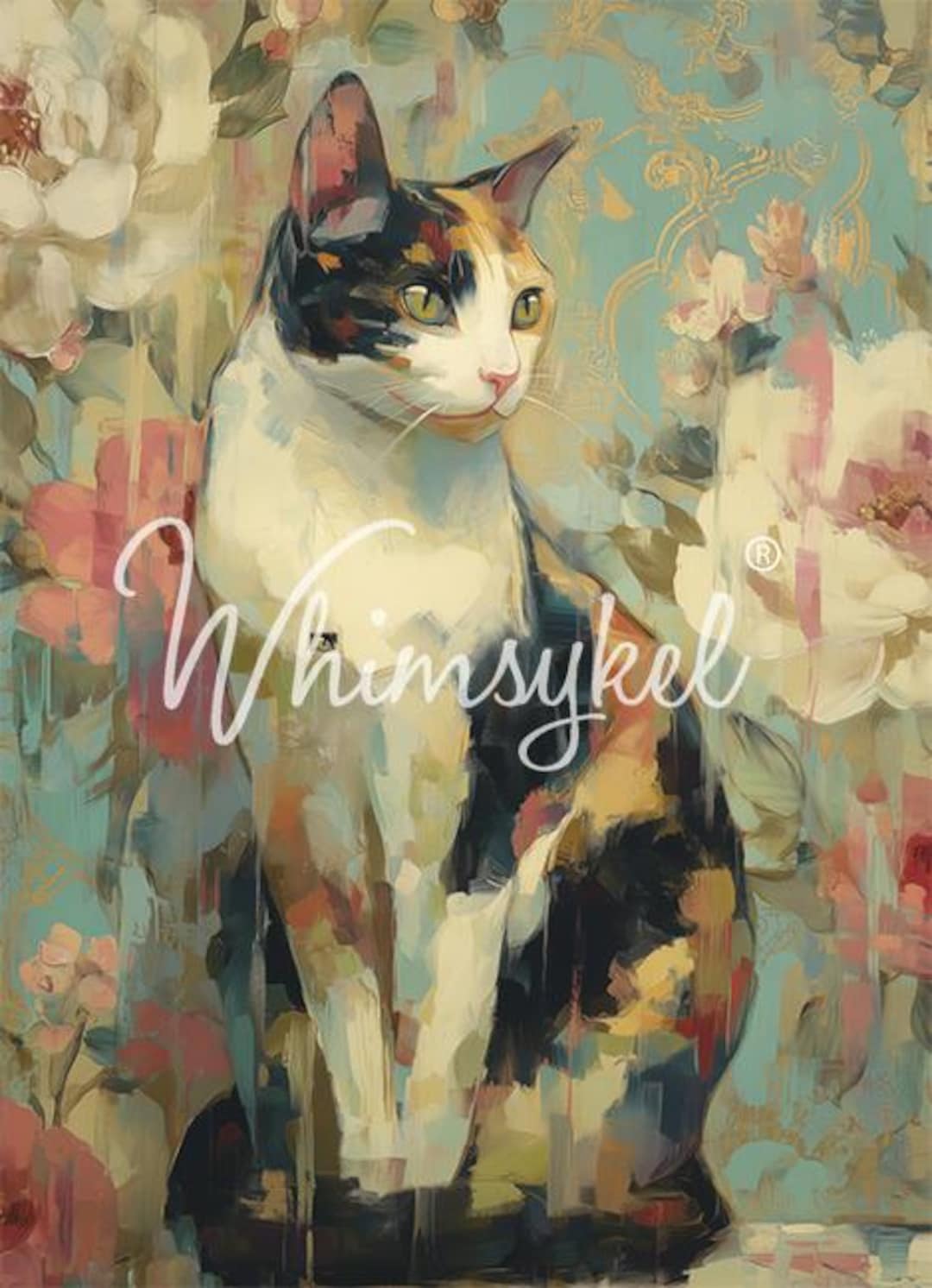 21x29" Large Decoupage Tissue Paper, Calico Cat Animal Decoupage Paper ...