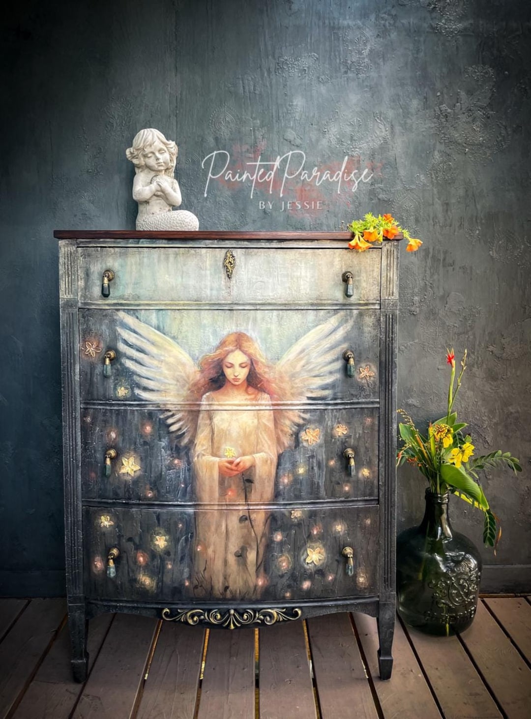 21x29" Large Decoupage Tissue Paper, Angelic Contemplation Decoupage ...