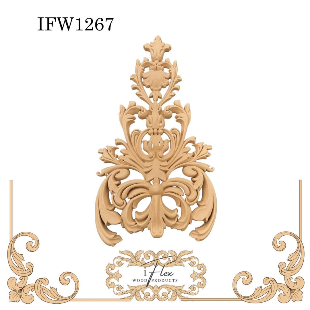 Scroll Centerpiece Filigree Applique Furniture Embellishment Applique ...