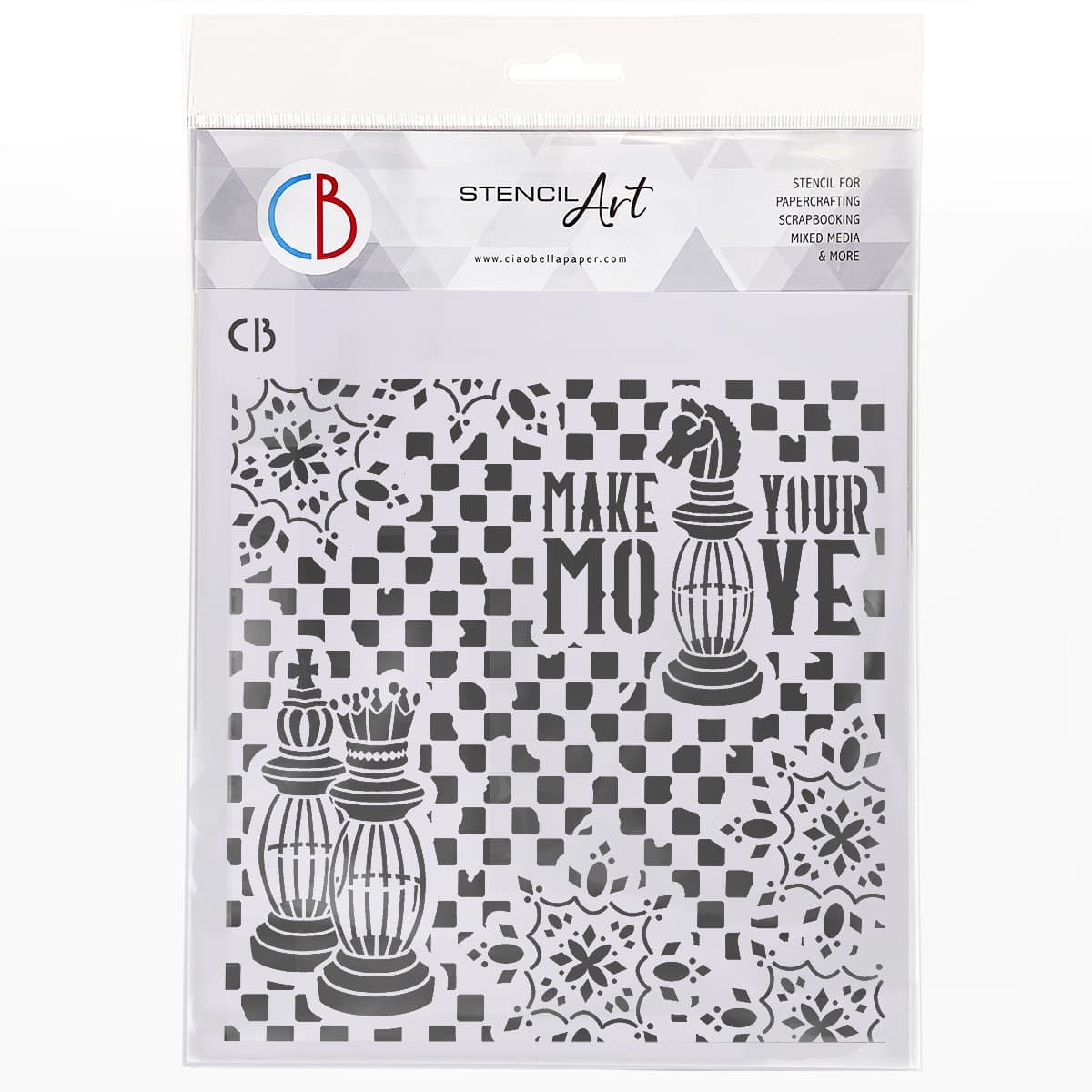 8x8 Chess Stencil Make Your Move Checkered Stencil Ciao Bella - Etsy