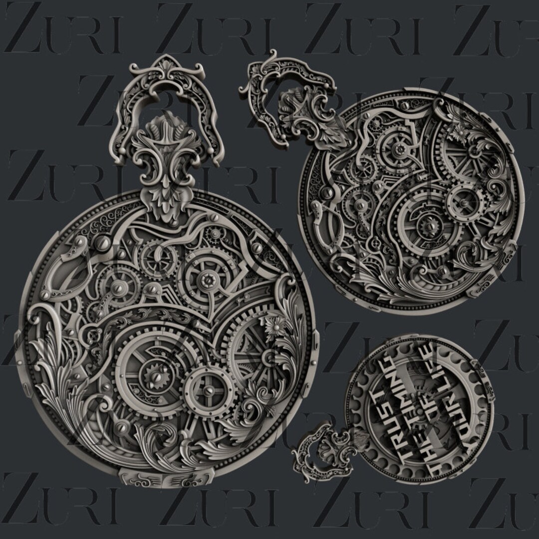 Steampunk Pocket Watch 1 Mold Zuri Designs 3D Mould, Scrapbook, Mixed ...