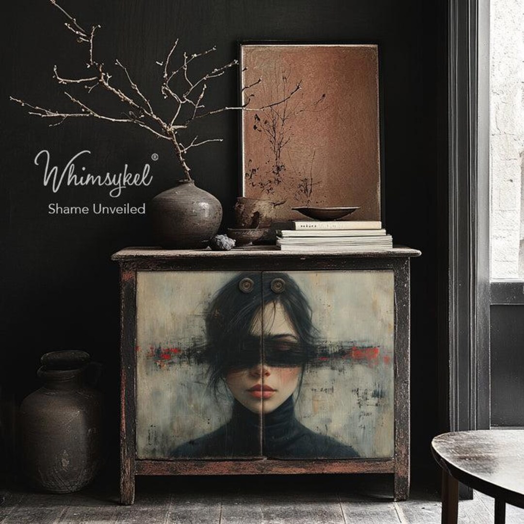 29x21" Large Decoupage Tissue Paper, Woman Shame Unveiled Decoupage ...