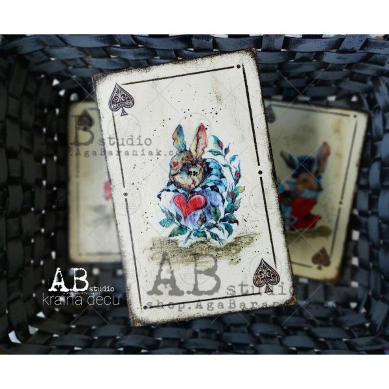 Bunny Rabbit Decoupage Paper Alice in Wonderland Decoupage - Etsy