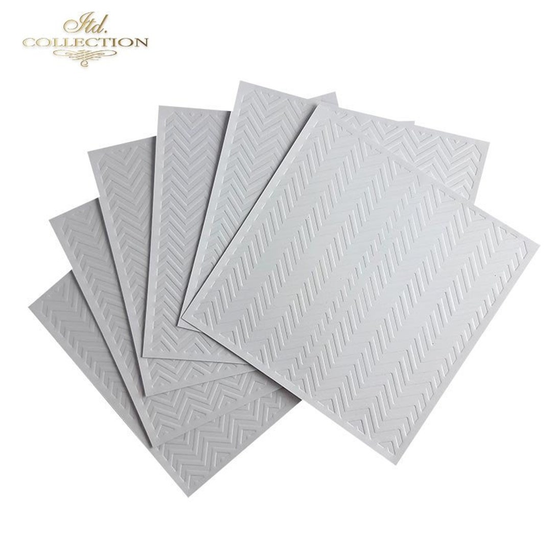 6 Paper Set ITD Collection Wave Embossing Pattern Paper PSS047 for DIY ...