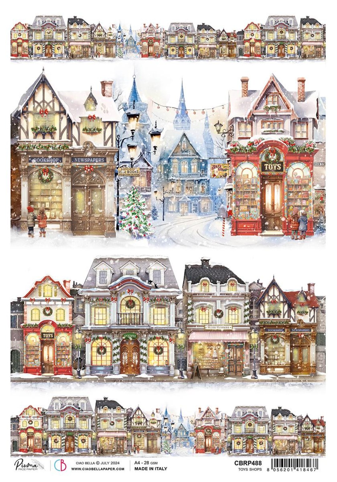Toy Shops A4 Decoupage Rice Paper Christmas Ciao Bella, DIY Scrapbook ...