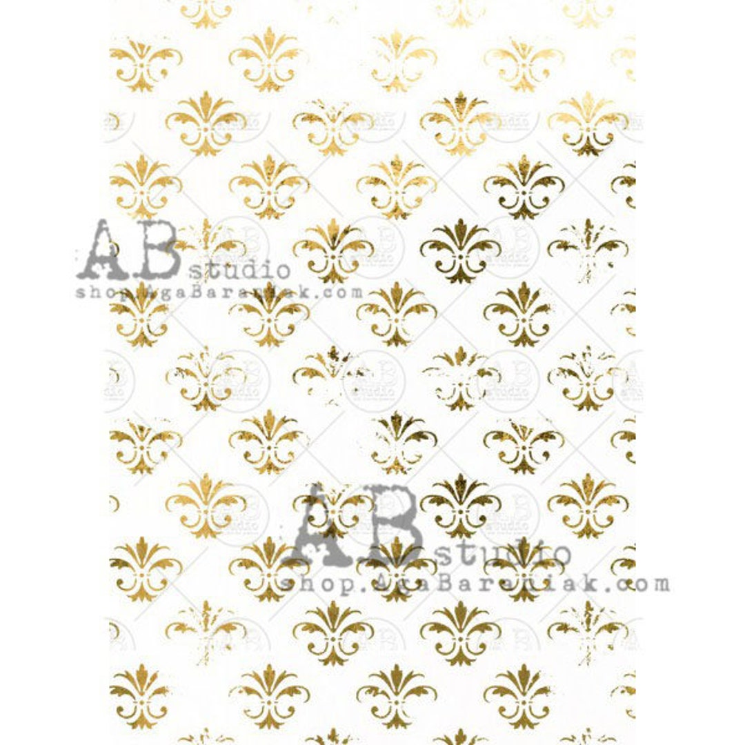 Fleur De Lis Decoupage Rice Paper, Gilded Decoupage Paper for Crafts ...