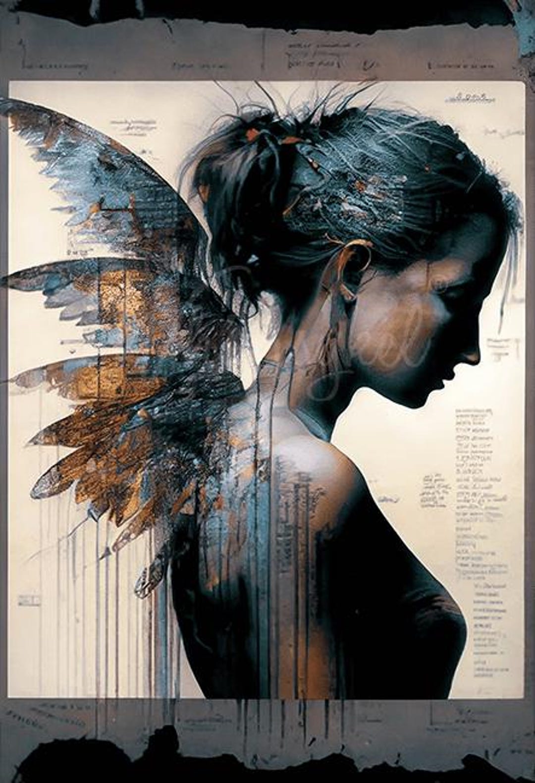 21x29" Large Decoupage Tissue Paper, Angels Among Us Angelic Decoupage ...