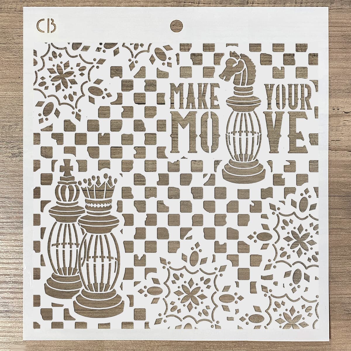 8x8 Chess Stencil Make Your Move Checkered Stencil Ciao Bella - Etsy