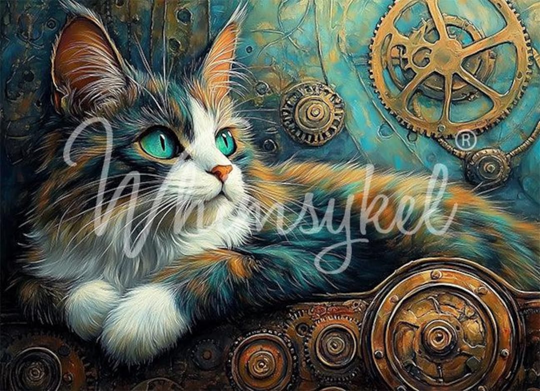 29x21" Large Decoupage Tissue Paper, Tinker Duo Cat Decoupage Paper ...