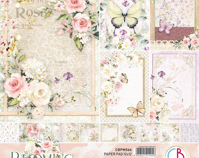 12"x12" Scrapbooking Paper Pad Double Sided Paper Floral Blooming ...
