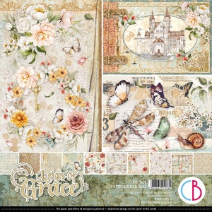 12x12 Reign of Grace Flower Cardstock Scrapbooking Paper Pad, Floral ...