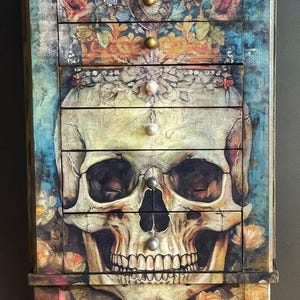 21x29" Large Decoupage Tissue Paper, Skull Queen Decoupage Paper From ...