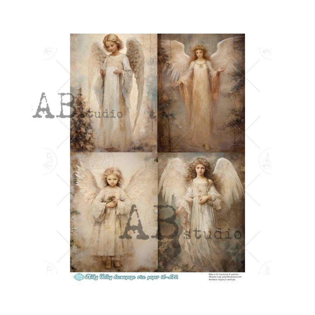 Angel Decoupage Rice Paper, A4 AB Studio Paper for DIY Craft Collage ...