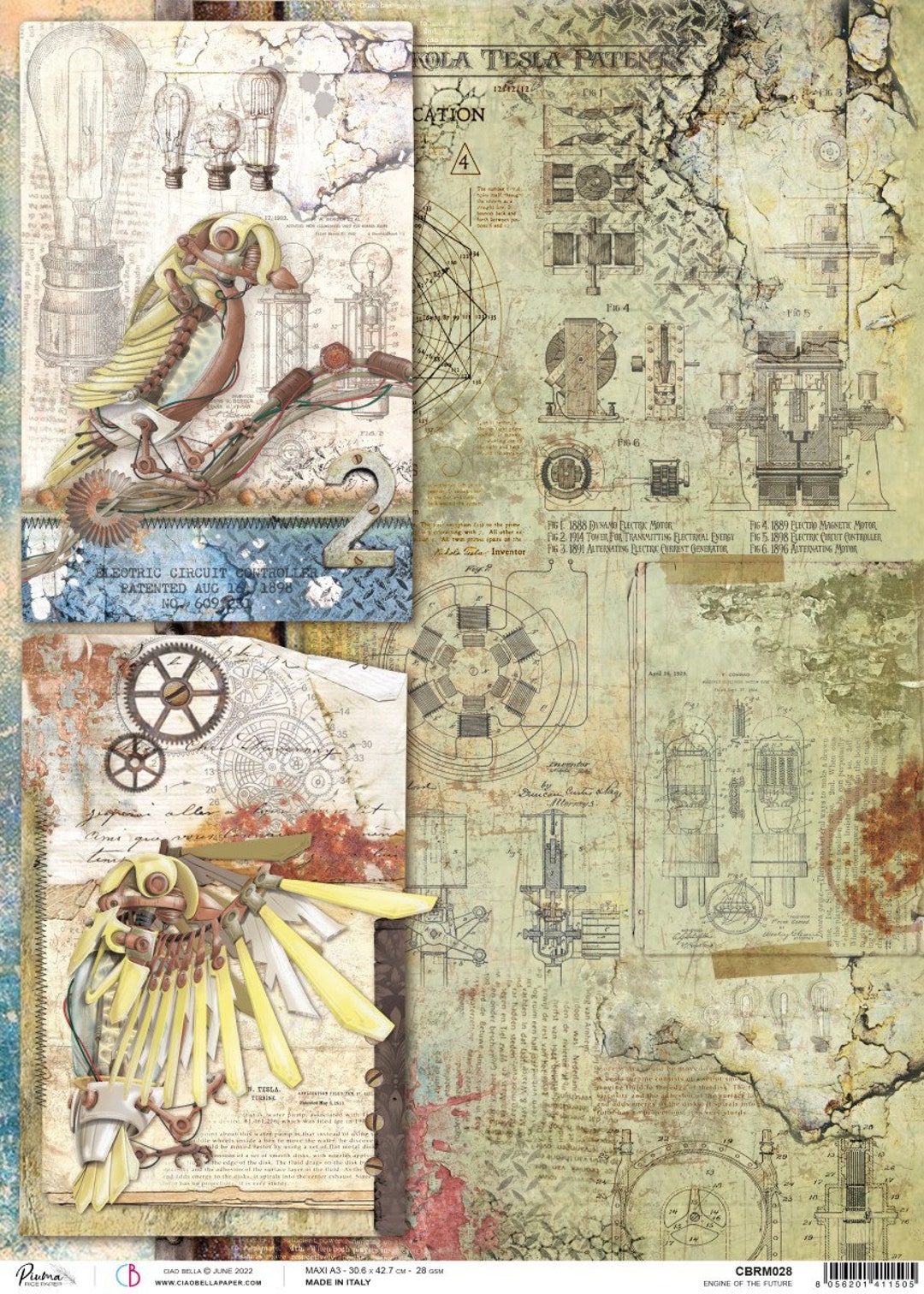 A3 Insect Decoupage Steampunk Decoupage Engine Future Decoupage Ciao ...