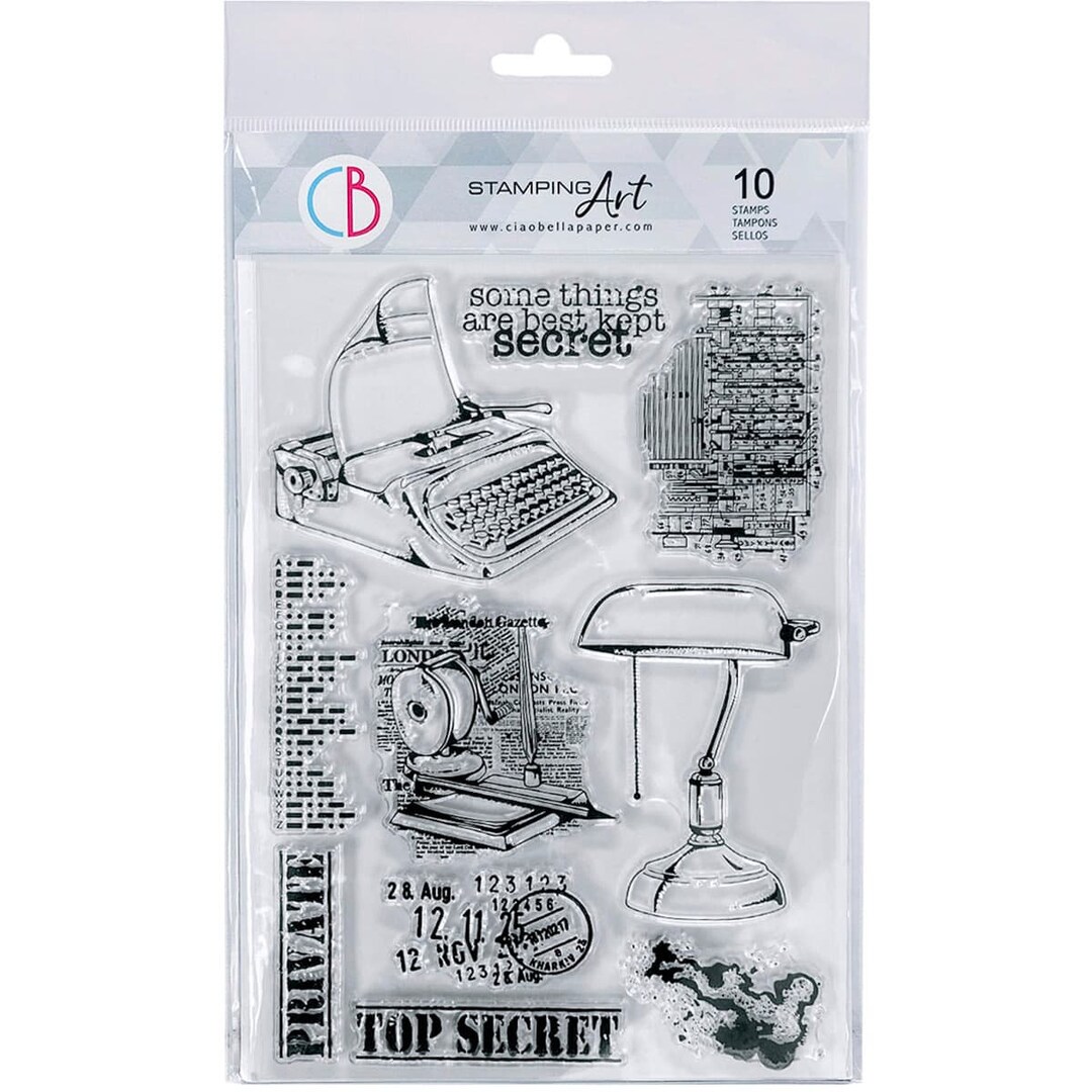 6x8" Top Secret Stamp Decorative Clear Stamps for Crafts and Mixed ...
