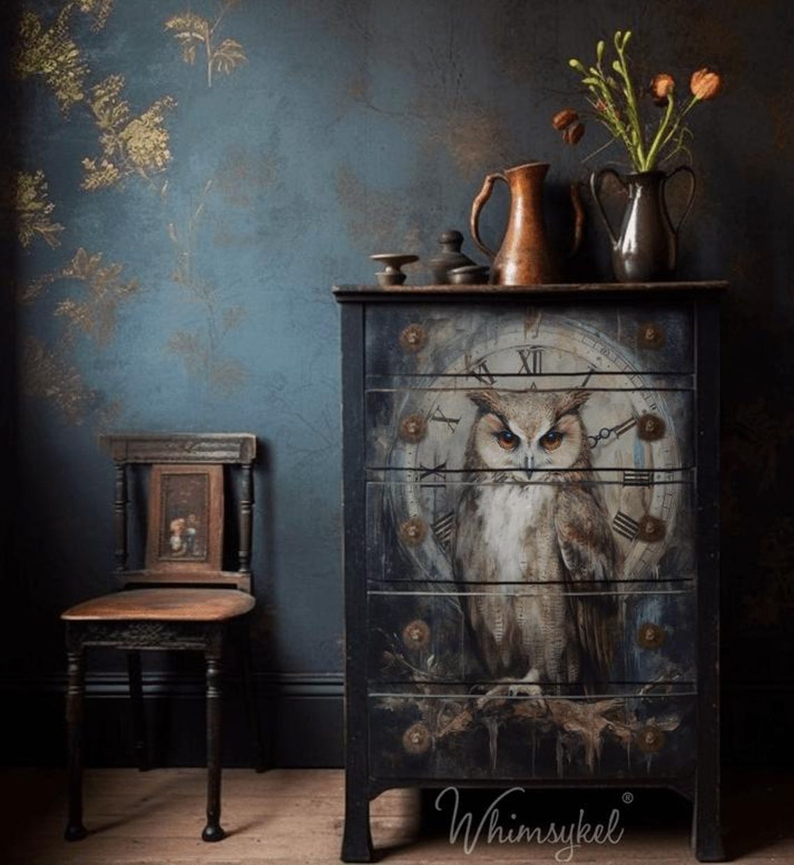 21x29" Large Decoupage Tissue Paper, Timekeeper Owl Decoupage Paper ...