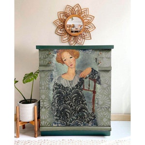 A1 Whimsical Lady Decoupage Paper Redesign With Prima Mulberry - Etsy
