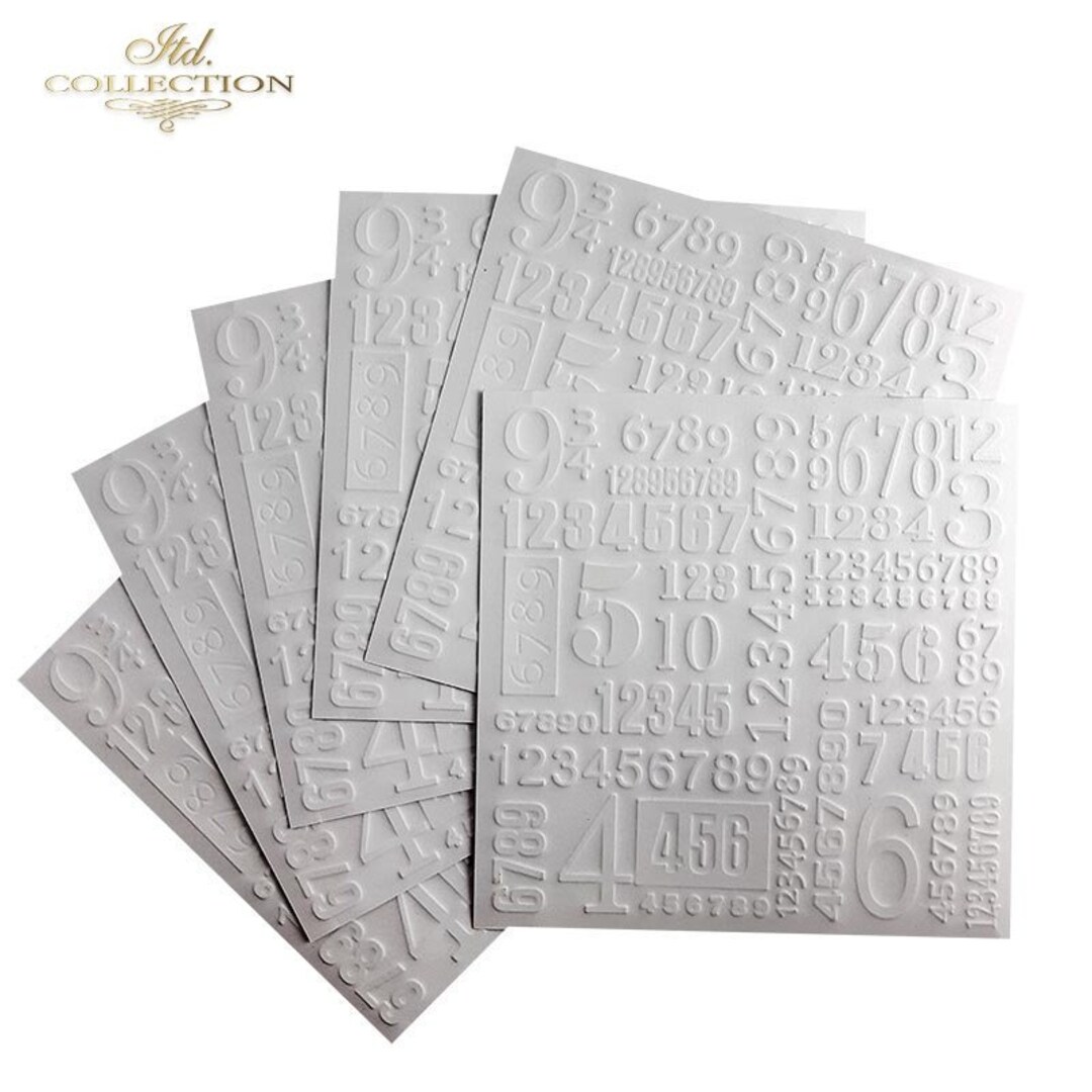 6 Paper Set ITD Collection Number Embossing Pattern Paper PSS050 for ...
