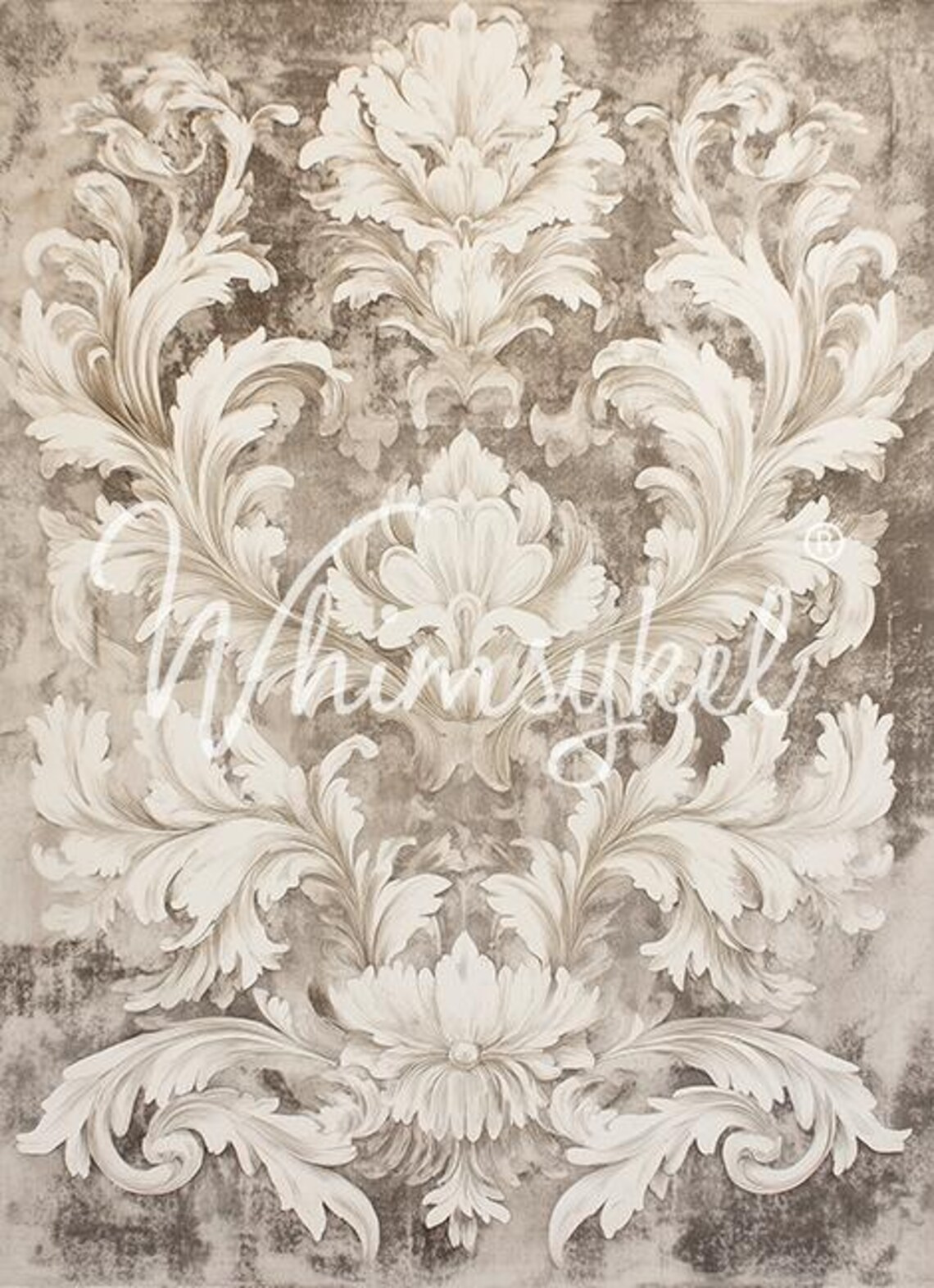 21x29" Large Decoupage Tissue Paper, Neutral Baroque Decoupage Paper ...