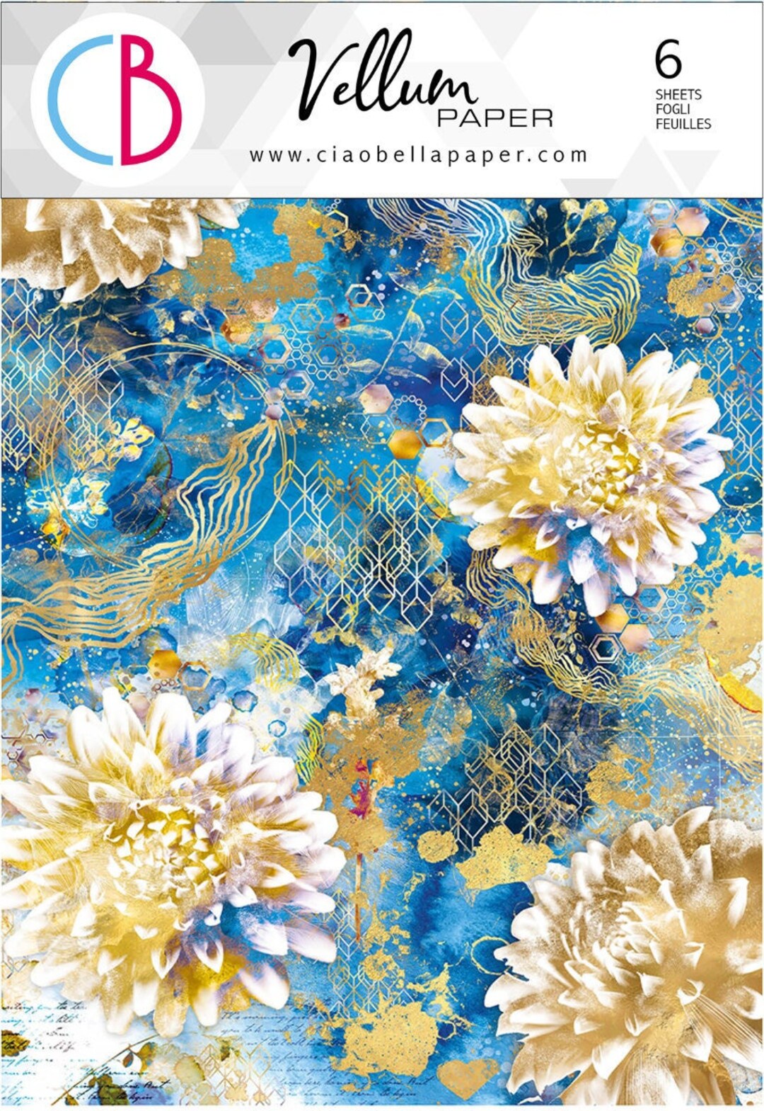 Indigo Vellum Paper Patterns 6 Pack, Scrapbooking, Card-making, DIY ...