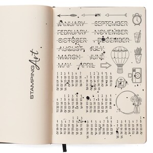 6x8" Calendar Stamp Decorative Clear Stamp for Crafts and Mixed Media ...
