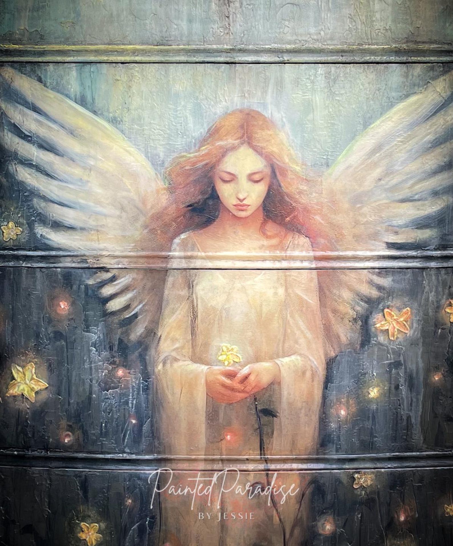 21x29" Large Decoupage Tissue Paper, Angelic Contemplation Decoupage ...