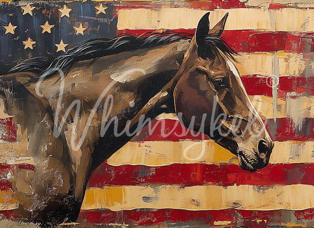 29x21" Large Decoupage Tissue Paper, Simply Stars & Stripes Horse ...