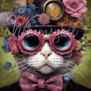 21x29" Large Decoupage Tissue Paper, Dapper Dan Cat Animal Decoupage ...