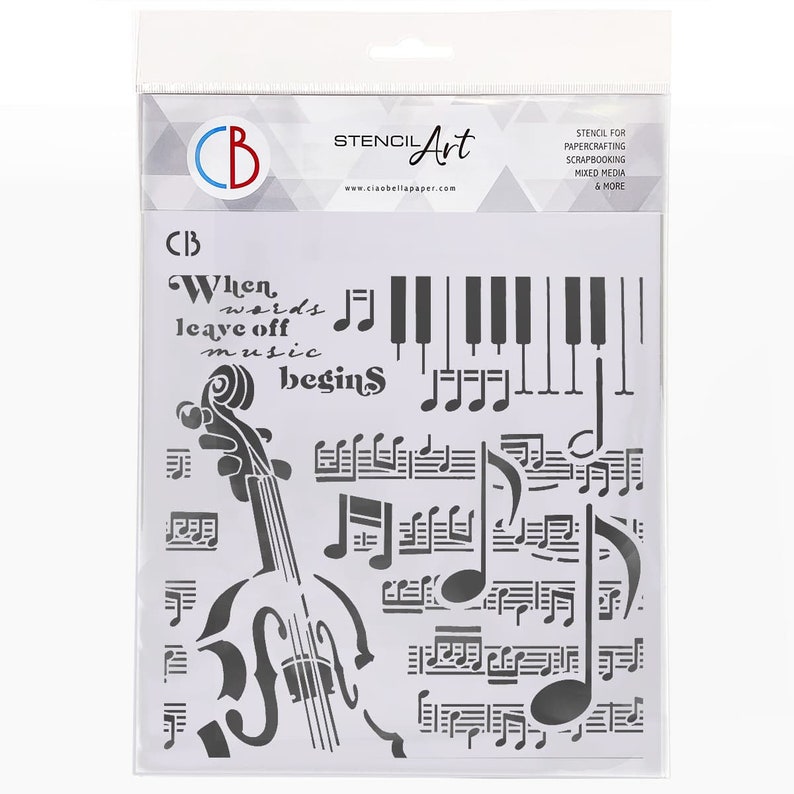 8x8 Violin Stencil Music Notes Stencil by Ciao Bella - Etsy UK