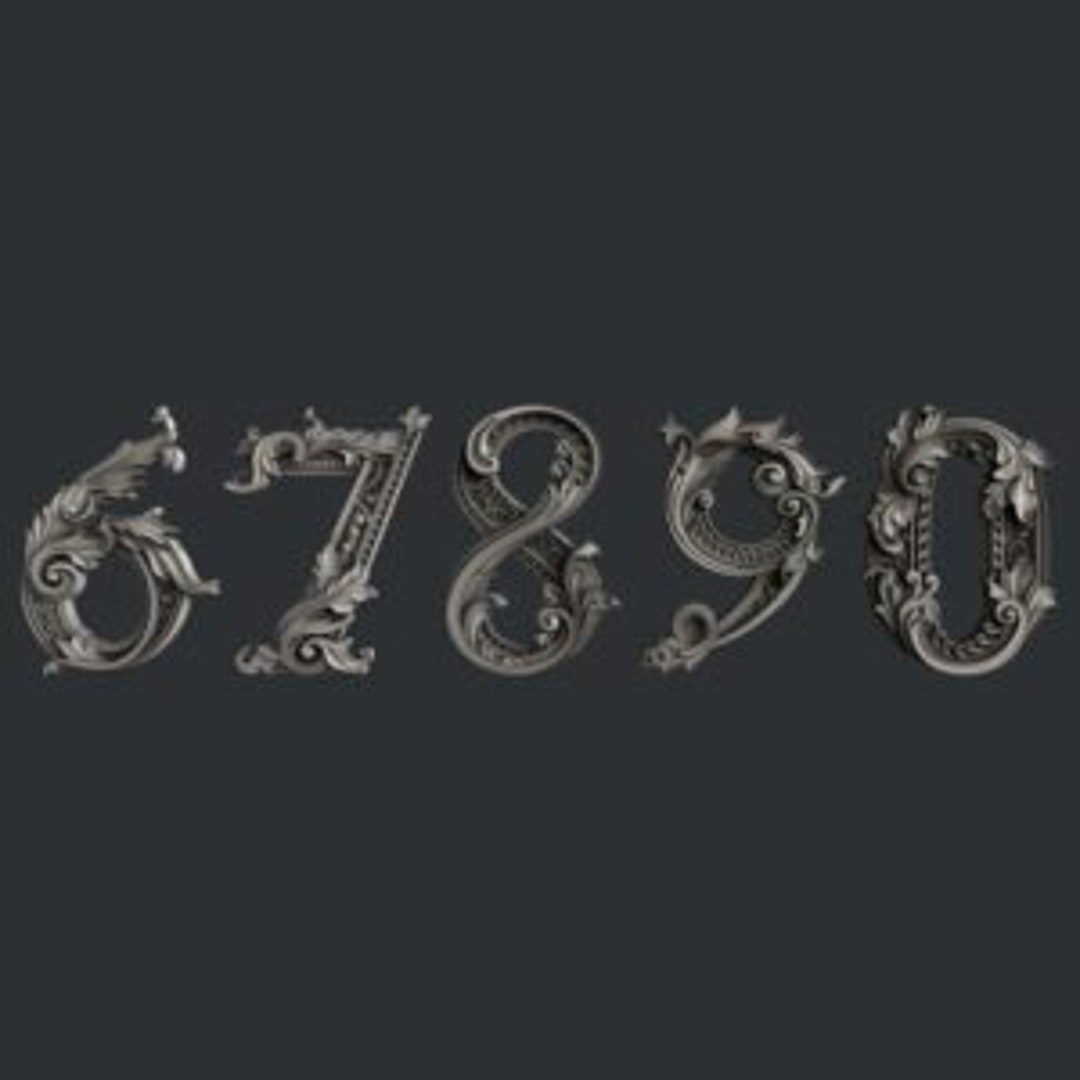 67890 Number Monogram Moulds, Zuri Numerical Mould Silicone Mold, Junk ...