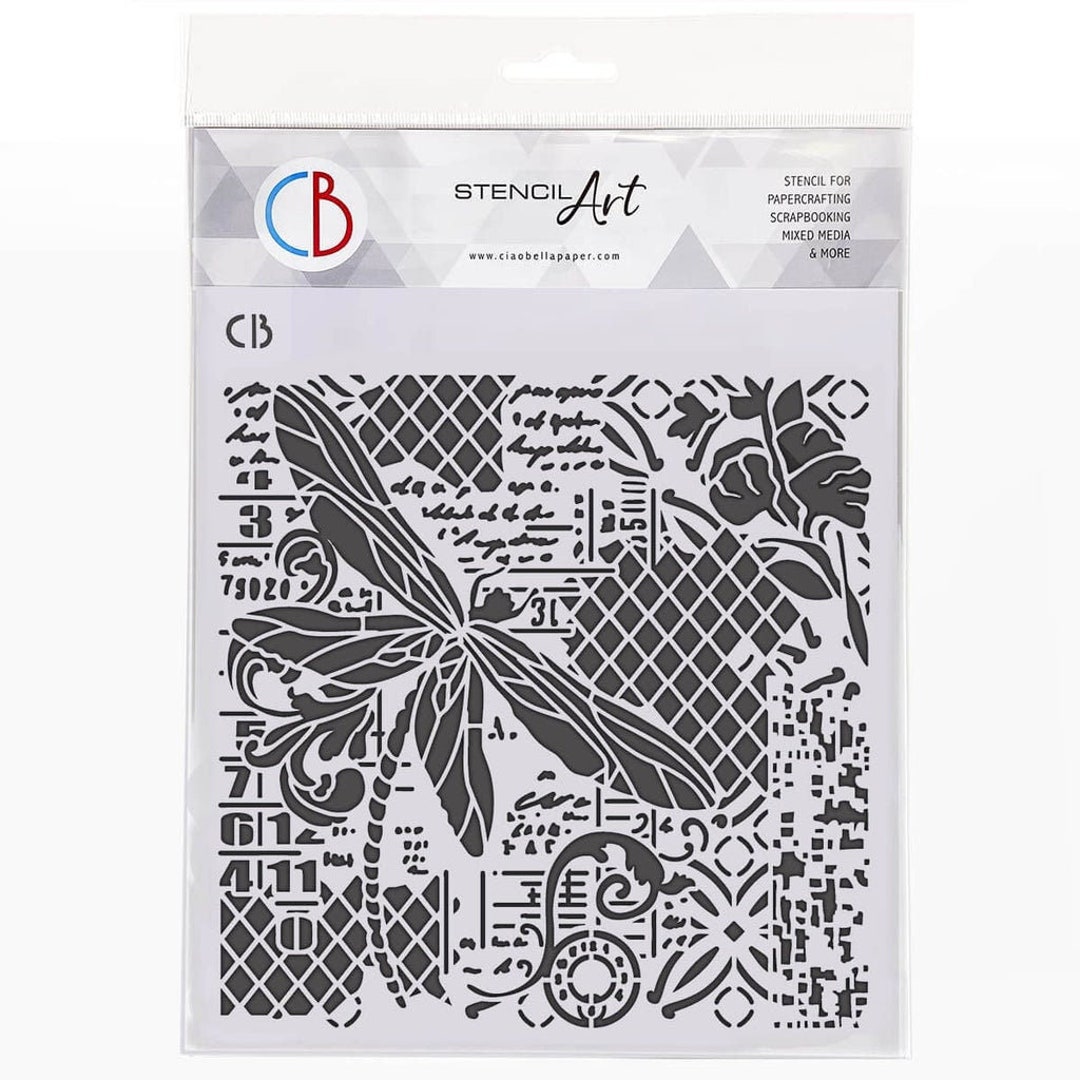 8x8" Infinite Desire Ciao Bella Texture Stencil for Craft Mixed Media ...