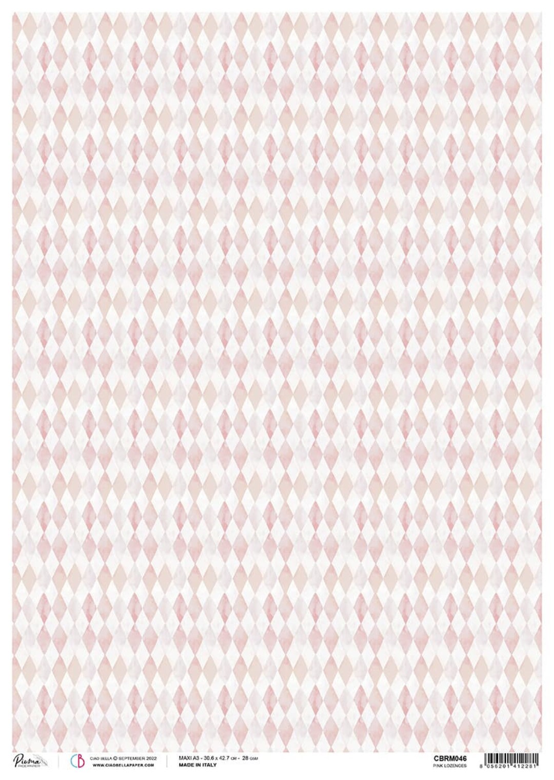 A3 Pink Lozenges Harlequin Decoupage Ciao Bella Nursery Decoupage ...