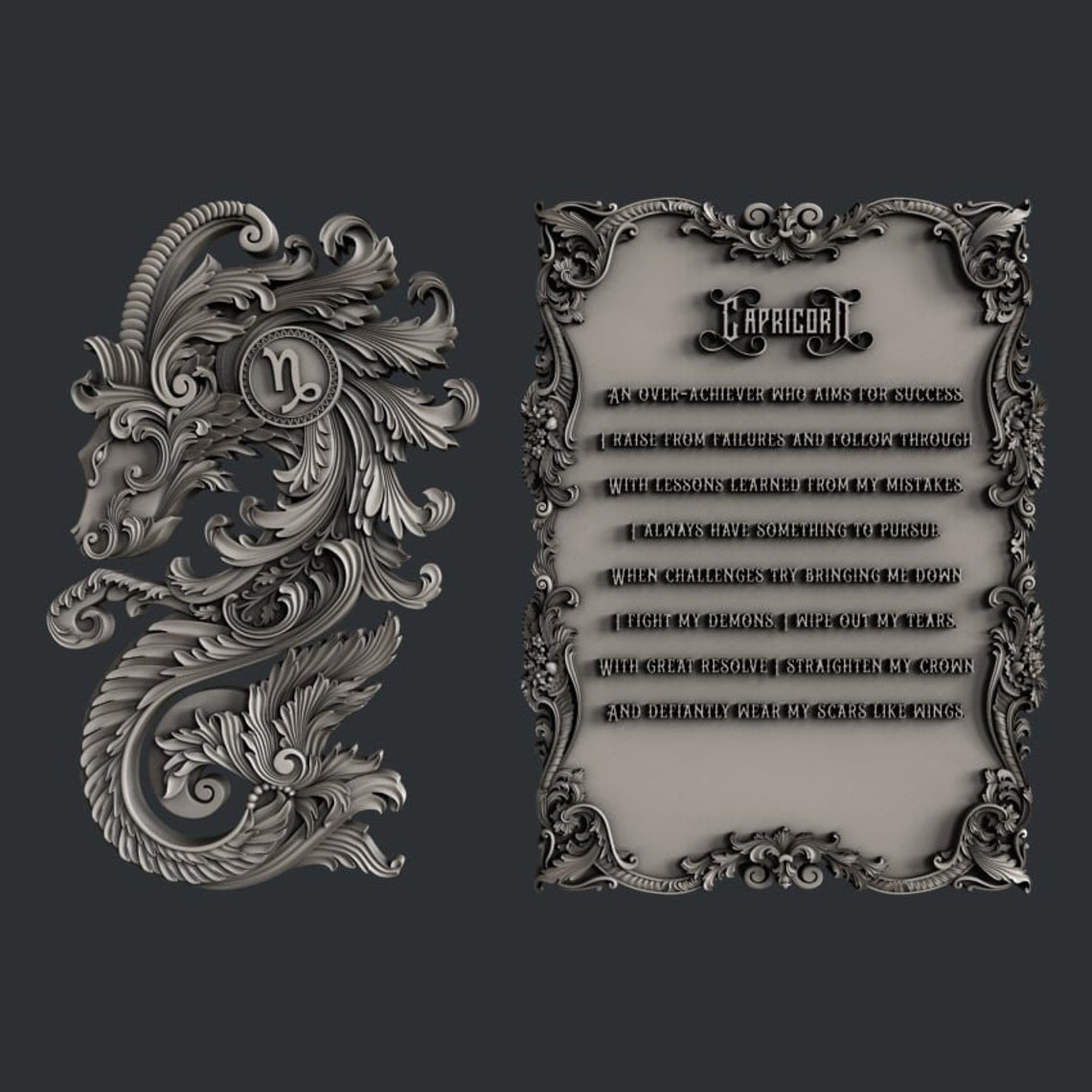 The Capricorn Mold Zuri Mold Zodiac Sign Mould Silicone Mould Zuri Mold ...