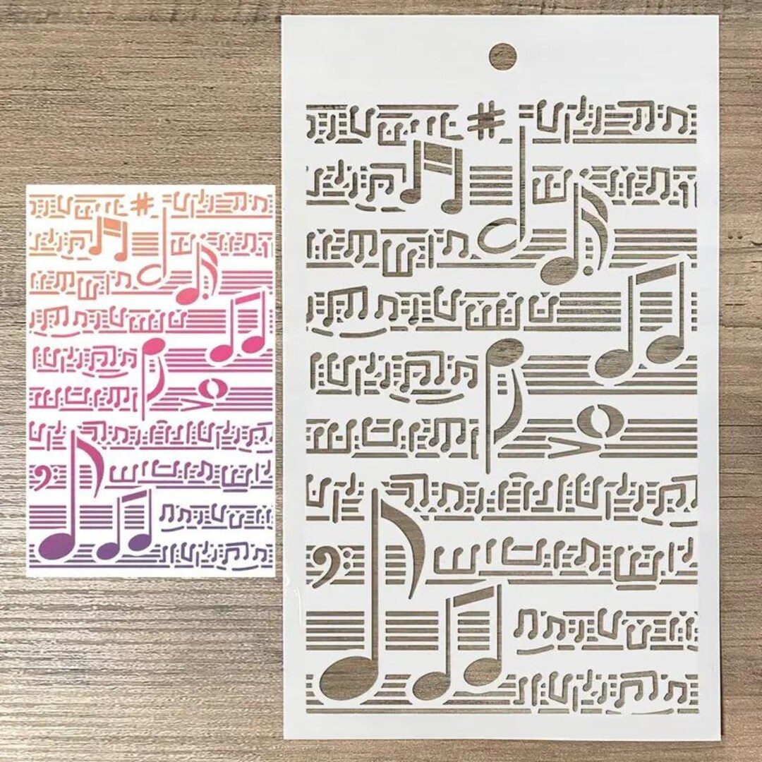Music Stencil for Scroll DIY Crafts, Mixed Media, Scrapbook Collage ...