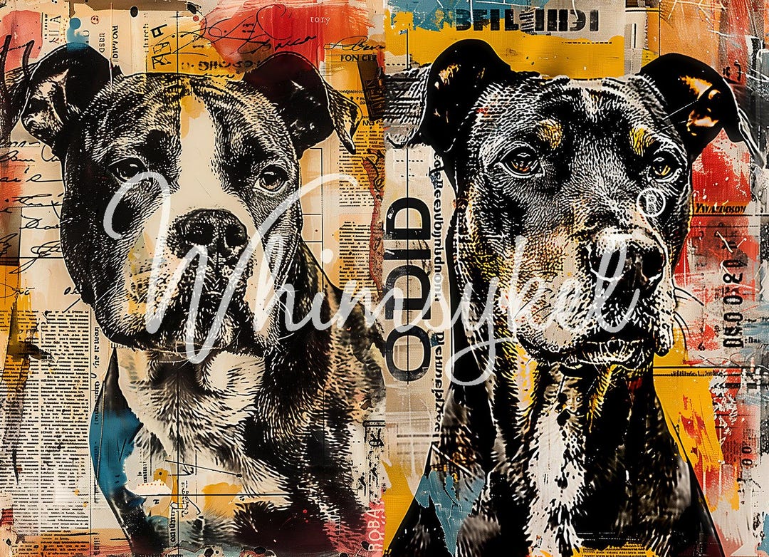 29x21" Large Decoupage Tissue Paper, Newsprint Boy Animal Dog Decoupage ...