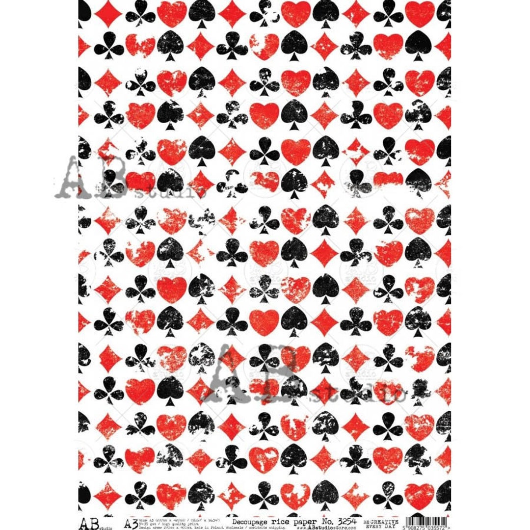 Playing Cards Decoupage A3 Alice in Wonderland Decoupage AB Studio Rice ...