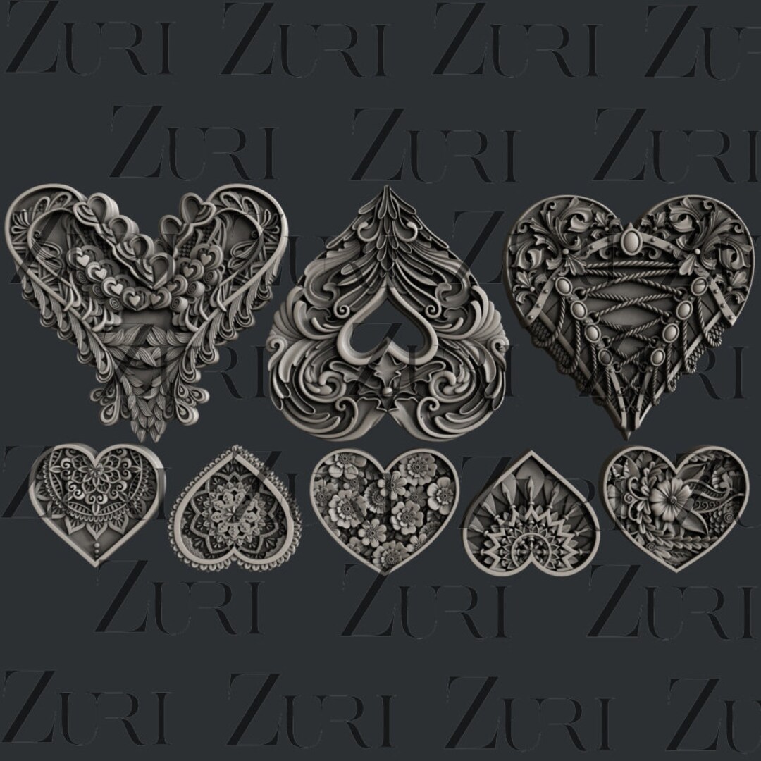 Valentines Hearts Silicone Mould Zuri Designs 3d Mold, Scrapbook, Mixed ...
