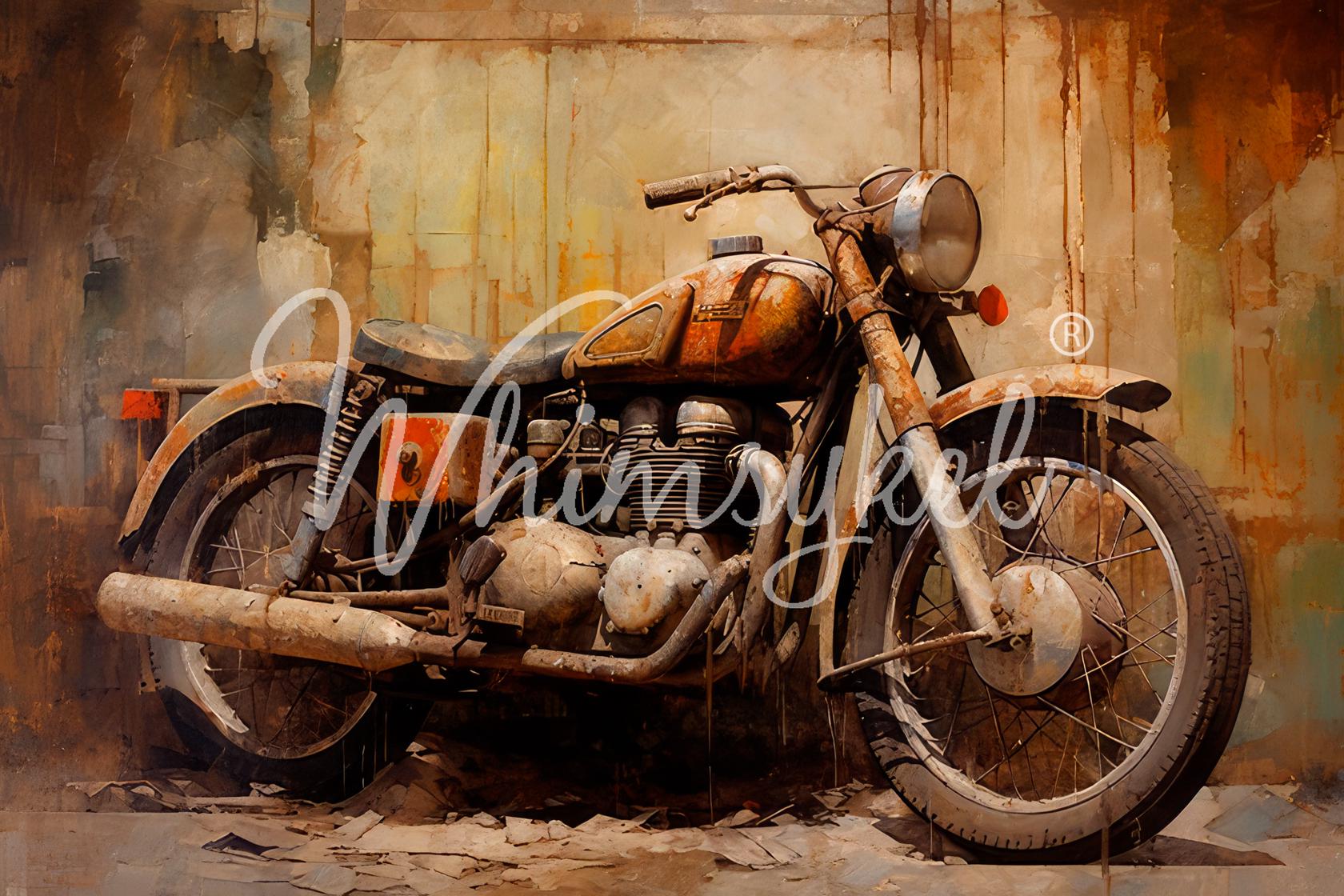 29x21" Large Decoupage Tissue Paper, Vintage Ride Motorcycle Decoupage ...