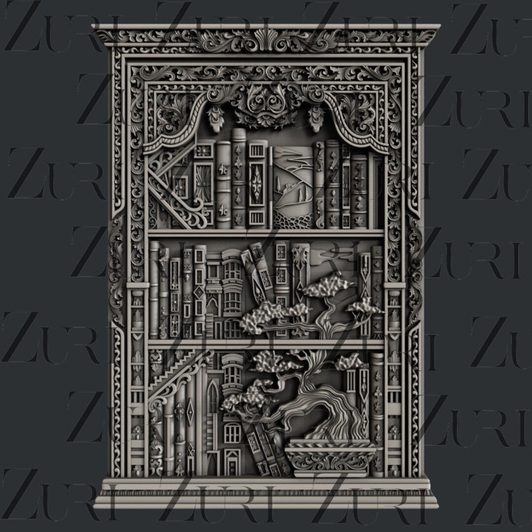 Vintage Bookcase Mold Silicone Mould Zuri Designs 3d Mold, DIY ...
