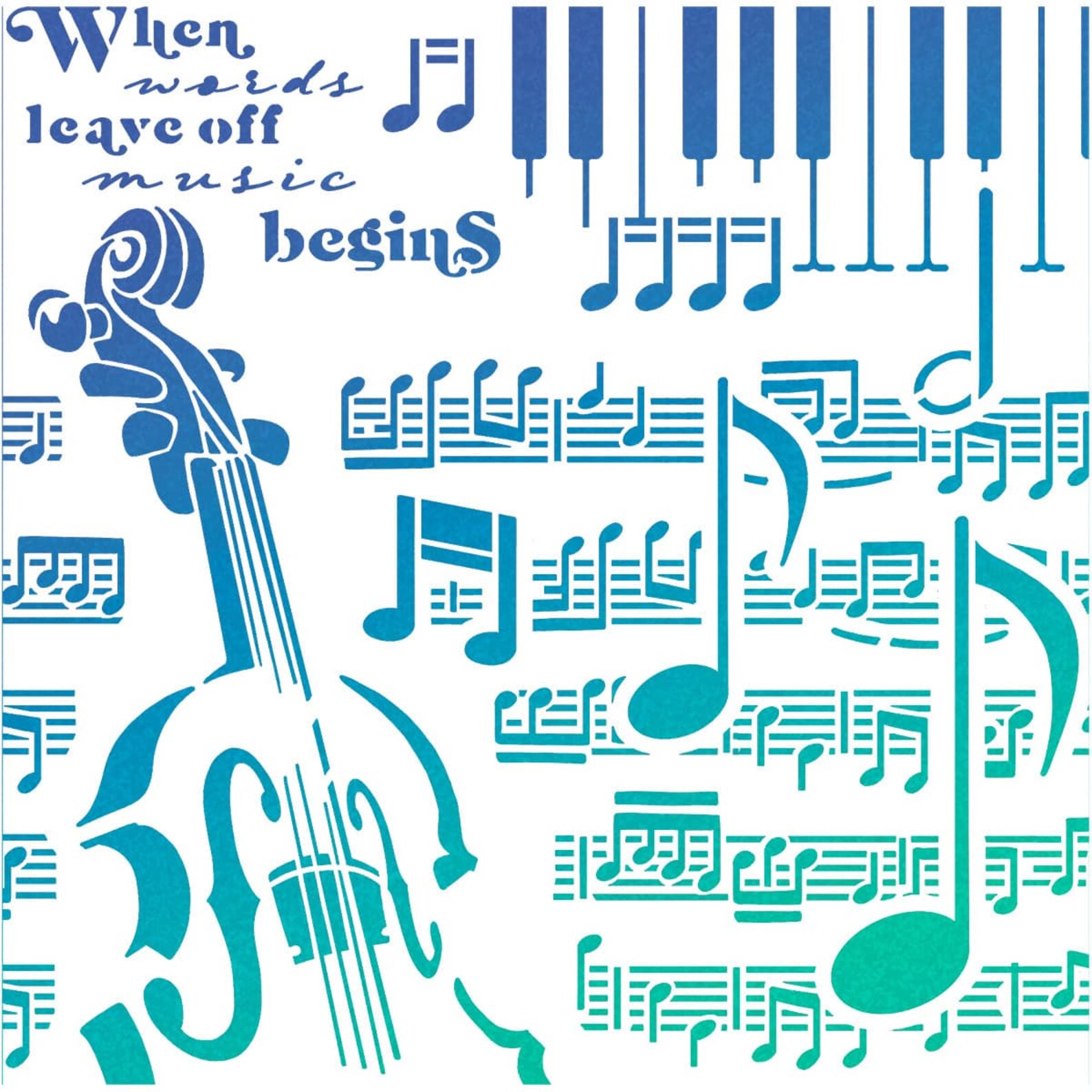 8x8 Violin Stencil Music Notes Stencil by Ciao Bella - Etsy UK