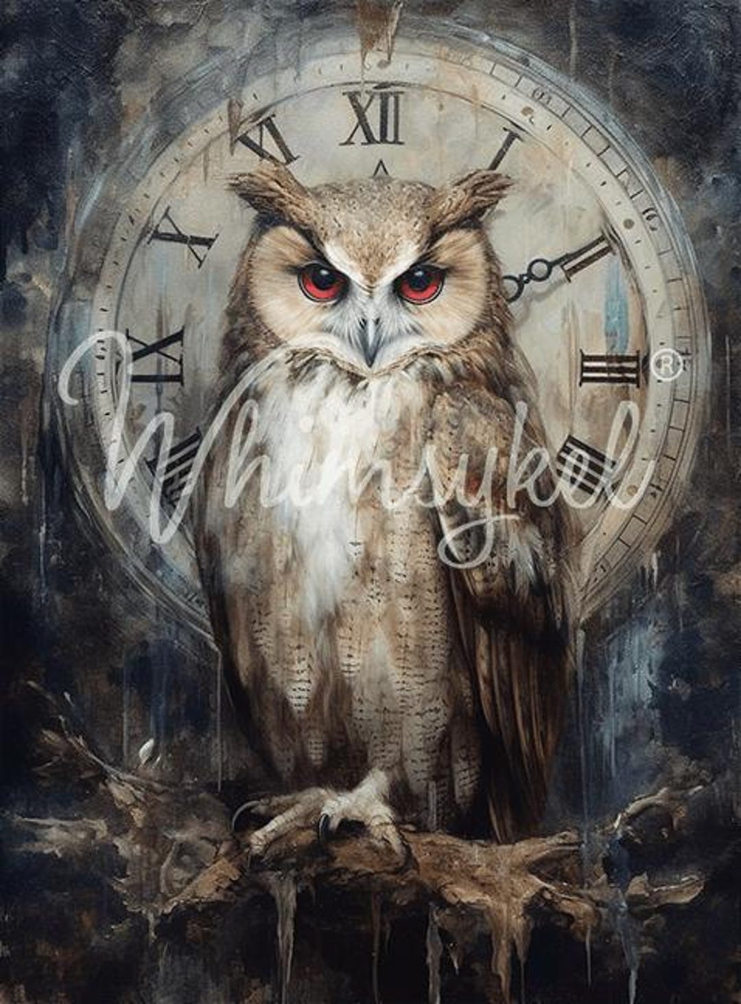 21x29" Large Decoupage Tissue Paper, Timekeeper Owl Decoupage Paper ...