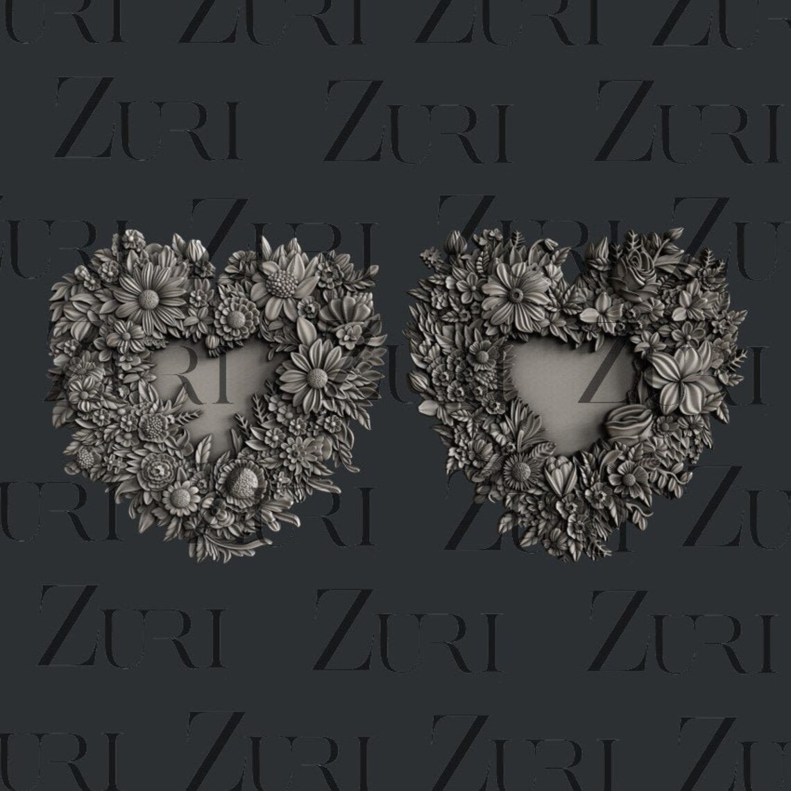 Floral Lovehearts Silicone Mould, Zuri Designs 3D Mold, Scrapbook ...