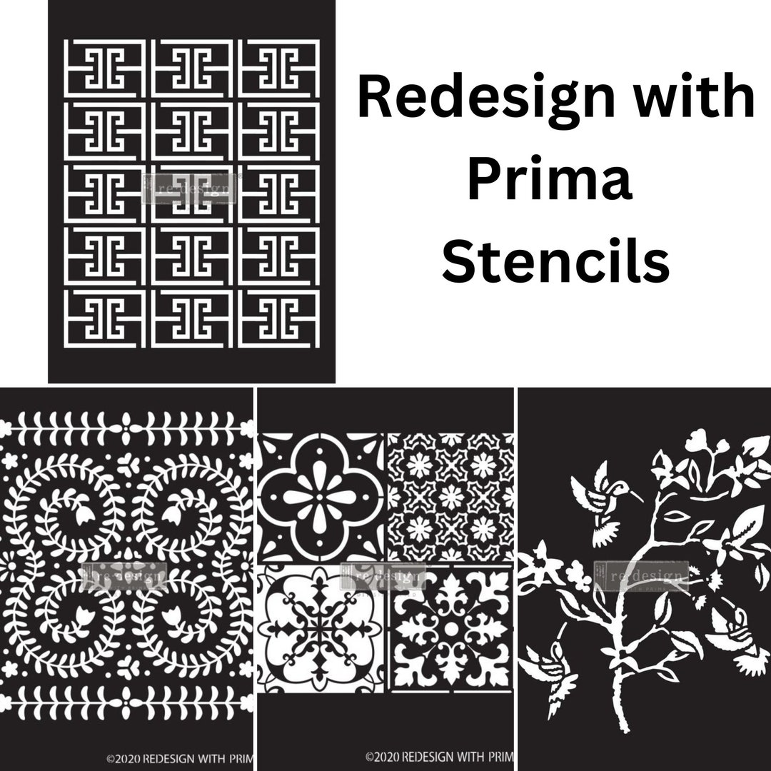 Redesign With Prima Stencils for Art Junk Journal, Mixed Media ...