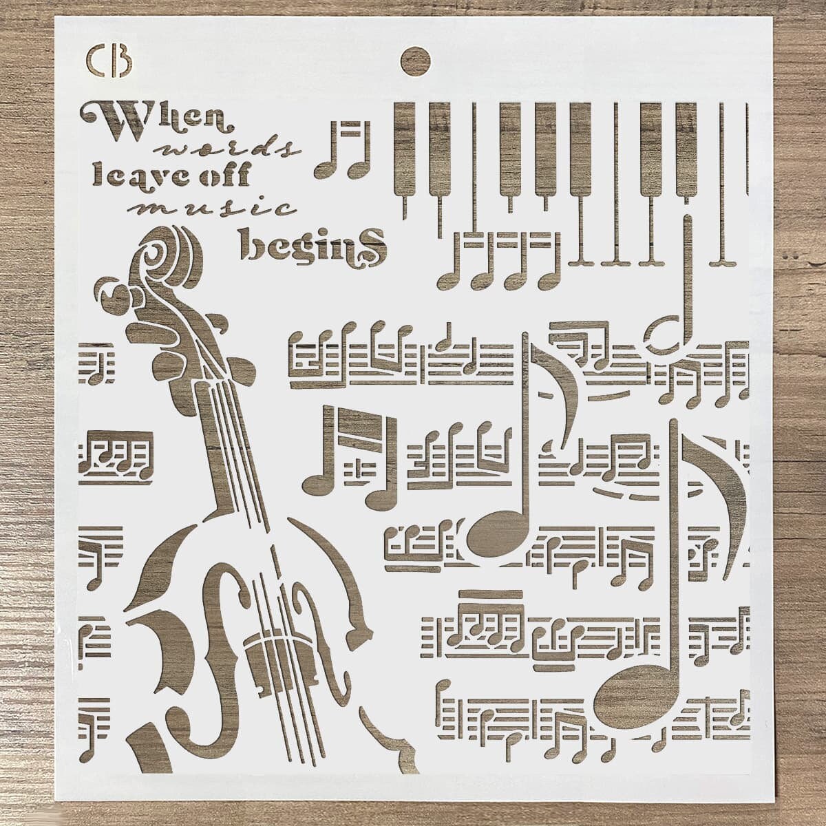 8x8 Violin Stencil Music Notes Stencil by Ciao Bella - Etsy