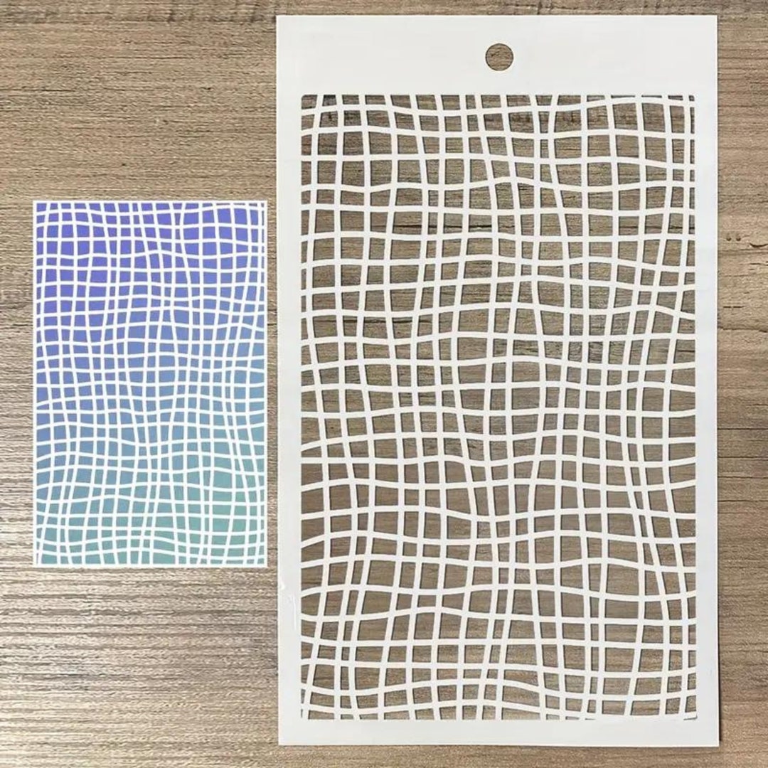 Wavy Net Stencil, Layered Stencil DIY Craft Mixed Media, Scrapbook ...