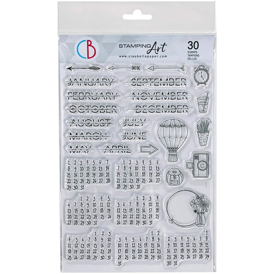 6x8" Calendar Stamp Decorative Clear Stamp for Crafts and Mixed Media ...