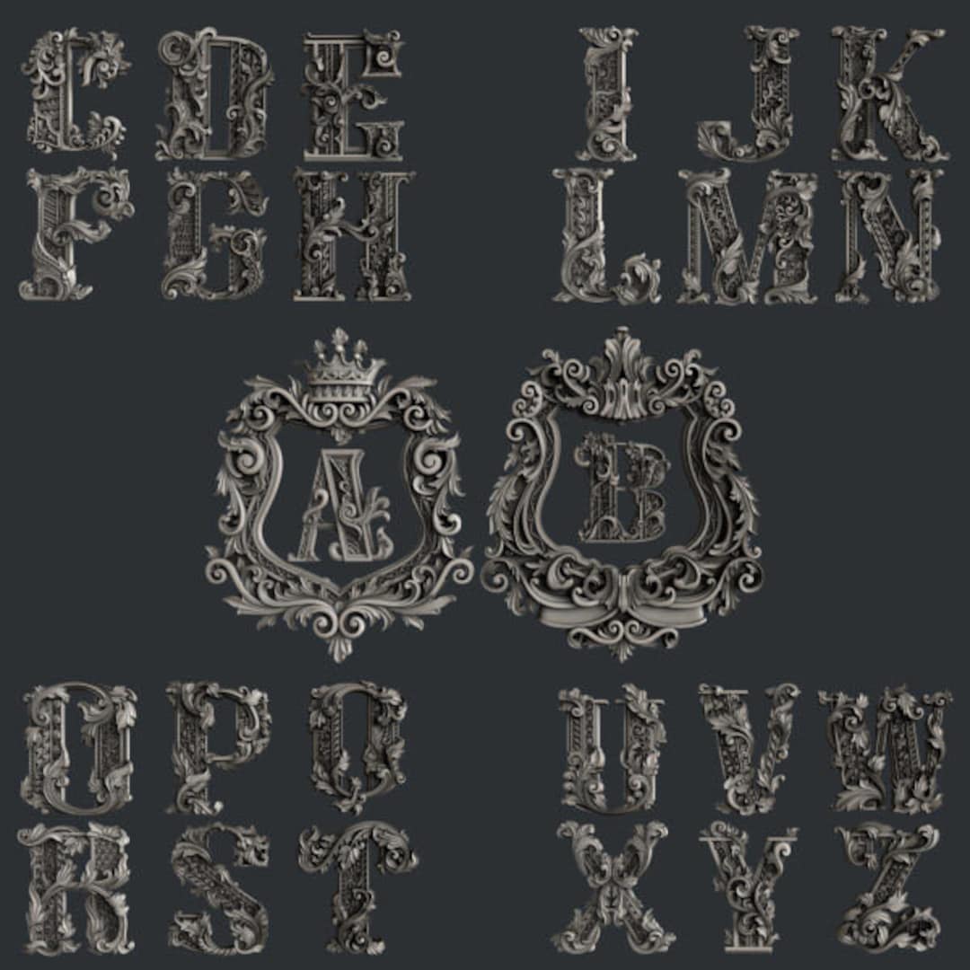 Complete Monogram Moulds Set Zuri Letter Moulds Silicone Molds 3D Mold ...