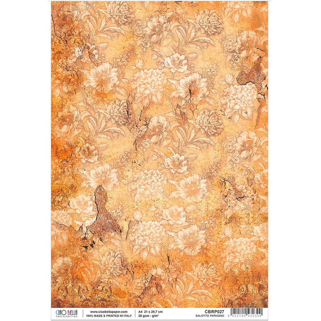 Salotto Parigino Decoupage Paper Ciao Bella A4 Sepia Piuma Rice Paper ...
