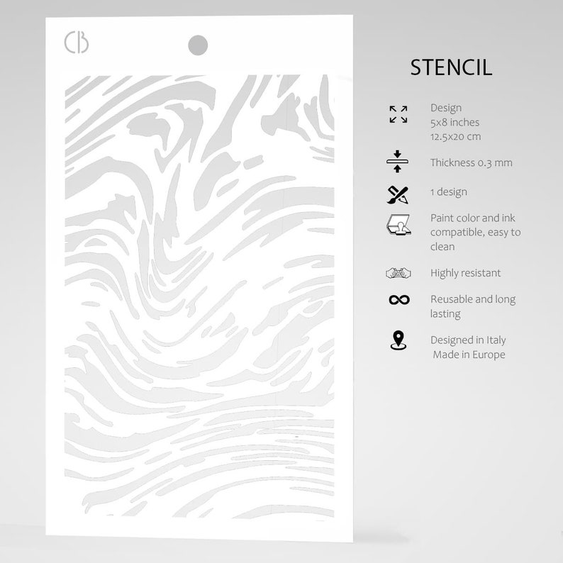 5 X 8 Marble Stencil Ciao Bella Stencil for Crafts - Etsy