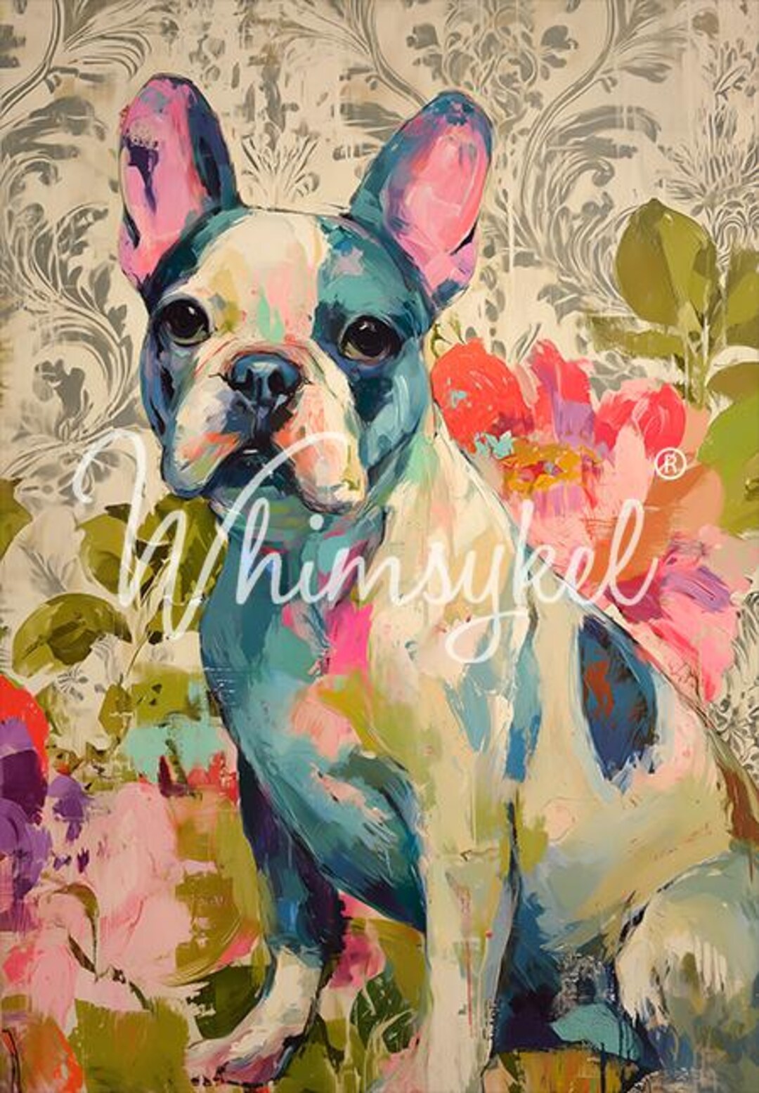 21x29" Large Decoupage Tissue Paper, Frenchie Bull Dog Animal Decoupage ...